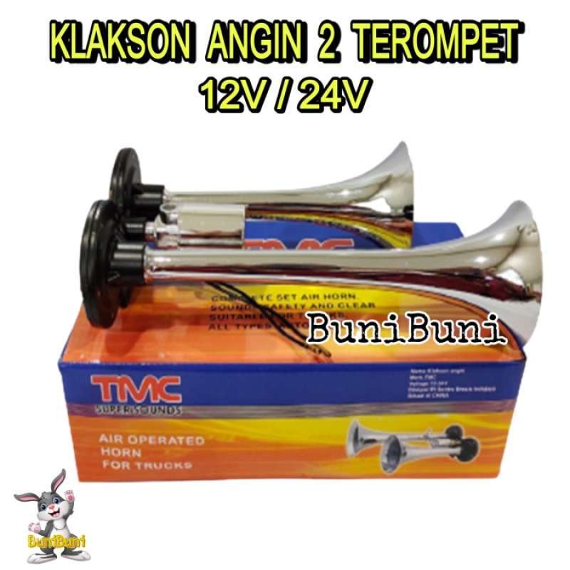 Promo Klakson Angin / Air Horn 2 Corong Terompet Untuk Mobil 12 - 24 ...