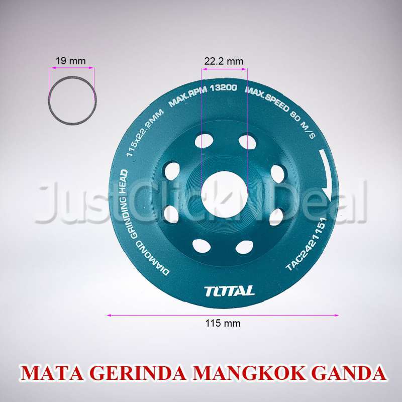 Jual Total Mata Gerinda Mangkok Ganda 4.5 Inch Asah Poles Beton Keramik ...