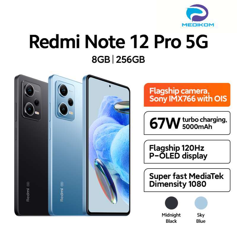 Promo Xiaomi Redmi Note 12 Pro 5G (8GB+5GB/256GB) Kamera 50MP SONY ...