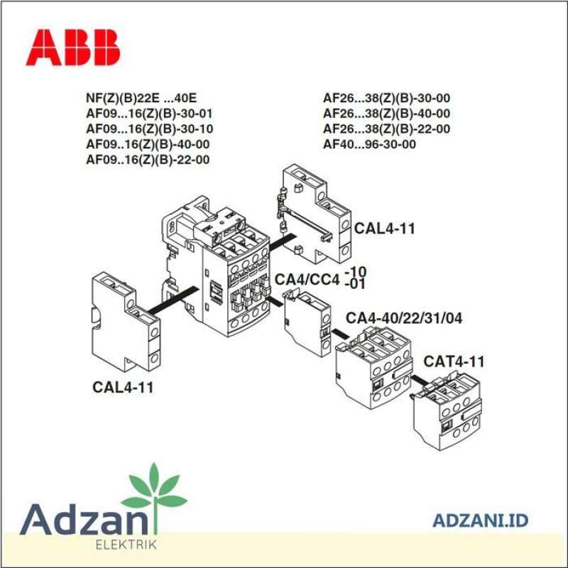 Jual Abb Auxiliary Contact Block Ca4-10 1sbn010110r1010 Kontak Kontaktor Af Di Seller Adzani ...