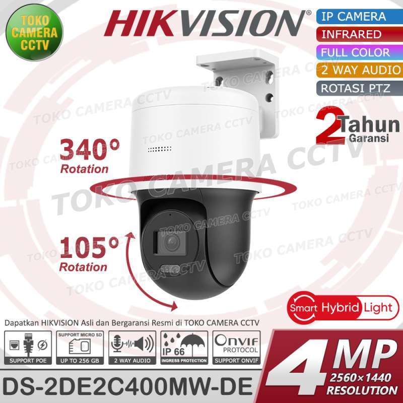 Jual HIKVISION DS-2DE2C400MW-DE IP CAMERA CCTV 4MP MINI PT KAMERA PTZ 360 di Seller TOKO CAMERA ...