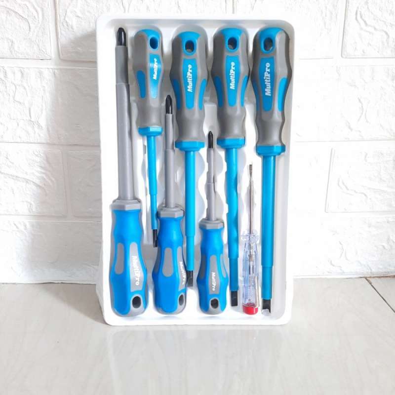 Promo Multipro Obeng Listrik Multipro 7 Pcs Gagang Karet Diskon 26% Di ...