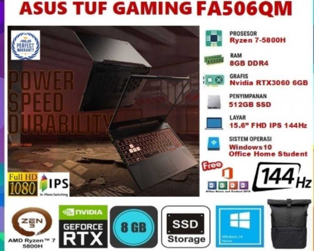 Promo Asus Tuf Gaming A15 Fa506qm Ryzen 7 5800 512ssd Rtx3060 6gb W10 ...