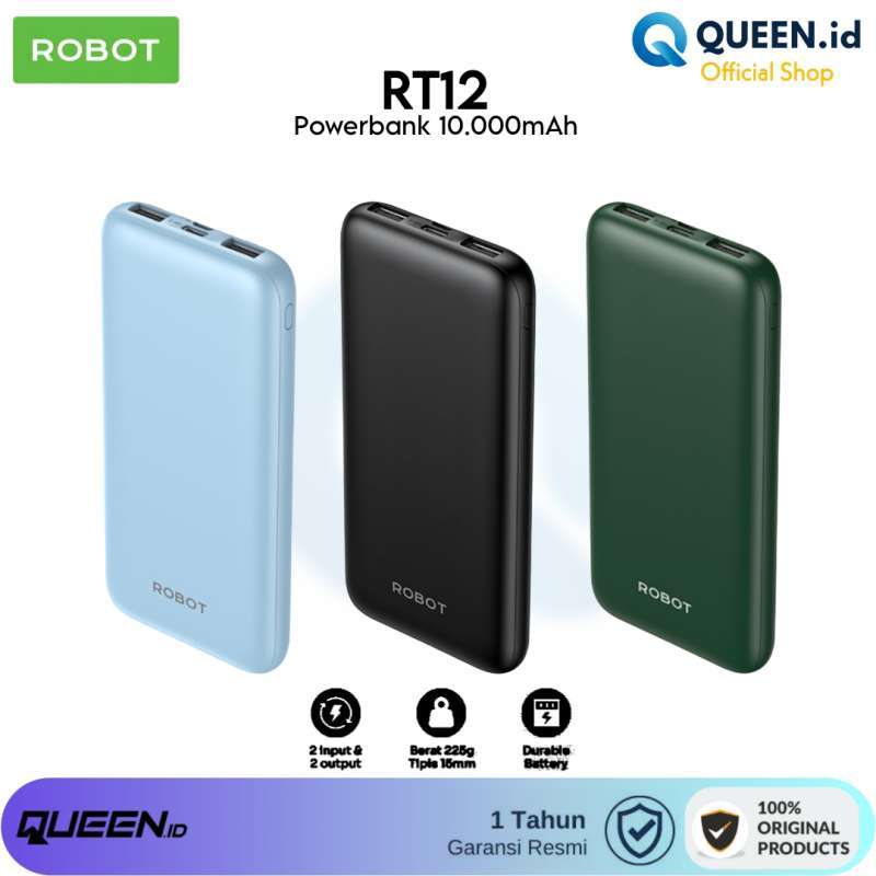 Promo Robot Rt12 Power Bank 10000mah Dual In Out Port Micro Usb Type C - Biru Diskon 2% Di ...