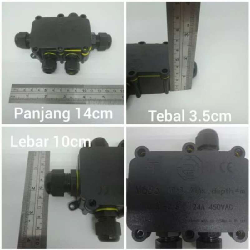 Promo Outdoor junction box sambungan kabel waterproof 5 cabang 5 ways ...