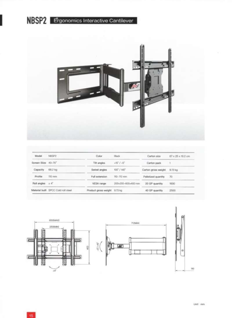 Promo Braket Tv / Bracket Tv Monitor Led Lcd North Bayou Nb Sp2 40-80 ...