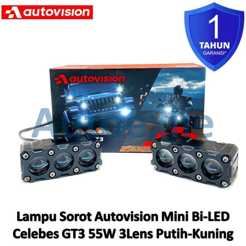 Jual Autovision Mini Projie BiLED Fog Light Celebes GT3 55W Dual Colors ...