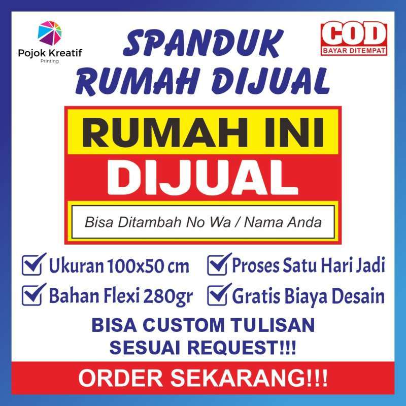 Promo Spanduk Sepanduk Banner Baner Bener Benner Plang Informasi Rumah ...