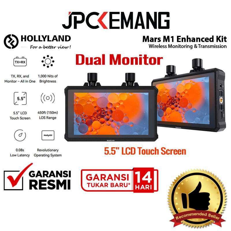 Promo JPC KEMANG Hollyland Mars M1 Enhanced Dual Monitor Wireless Transceiving M1 Duo GARANSI ...