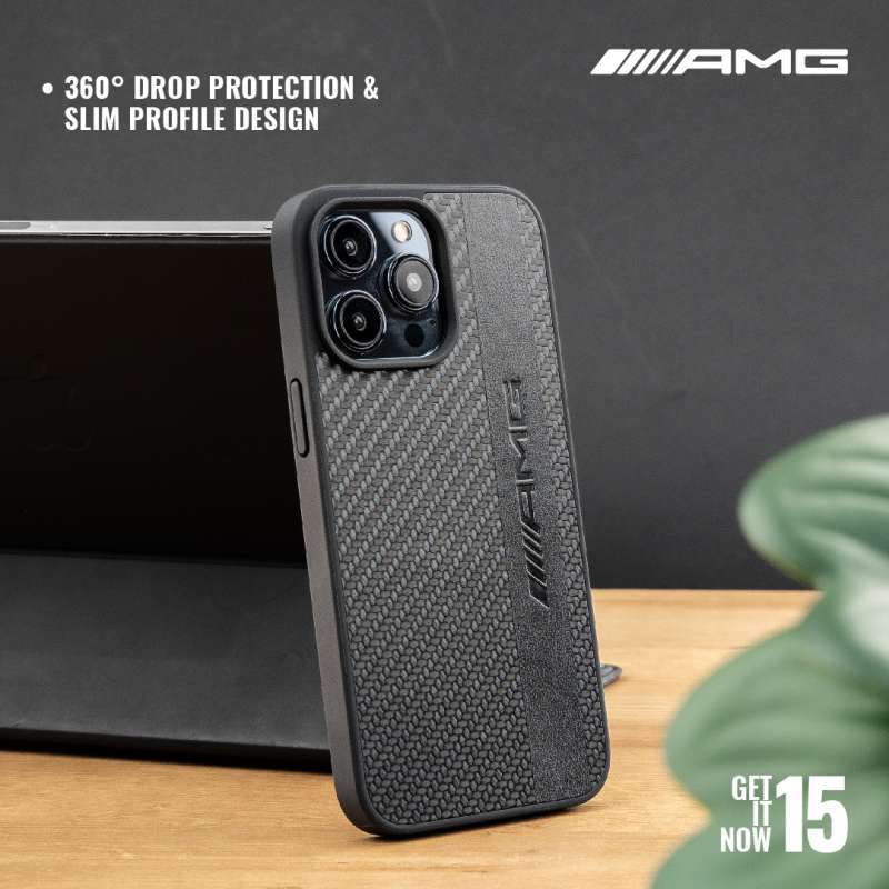 Jual Case iPhone 15 / Plus / Pro / Pro Max Amg Carbon Stripe Emboss ...