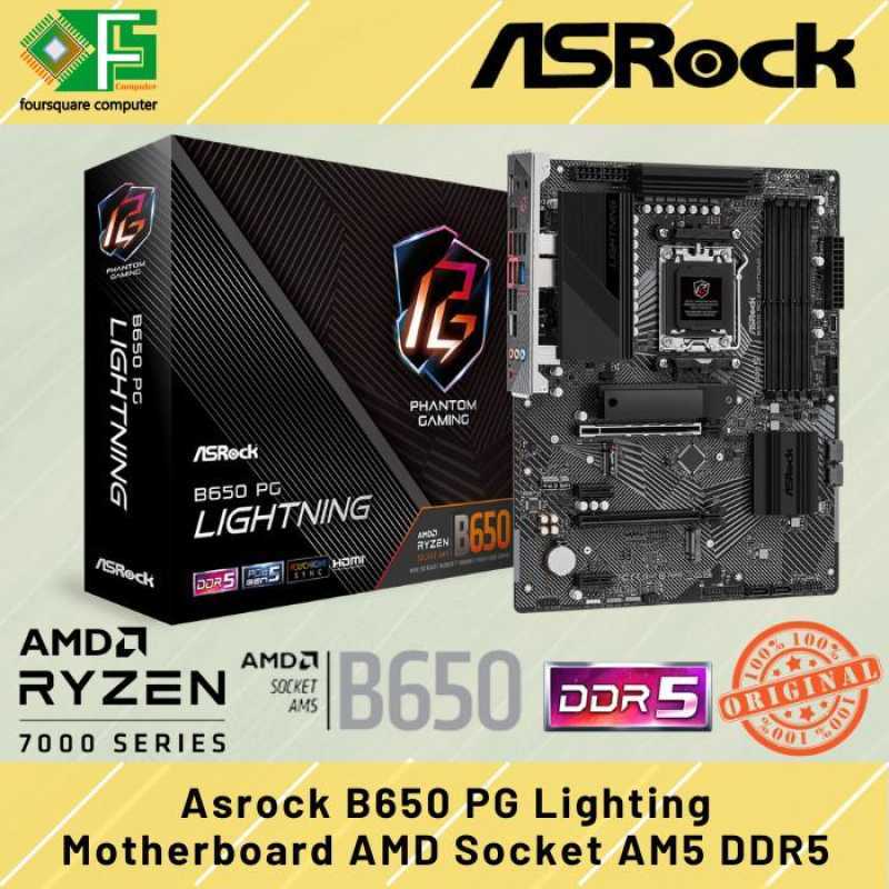 Jual Asrock B650 Pg Lightning Motherboard Amd Socket Am5 Ddr5 Atx Di ...