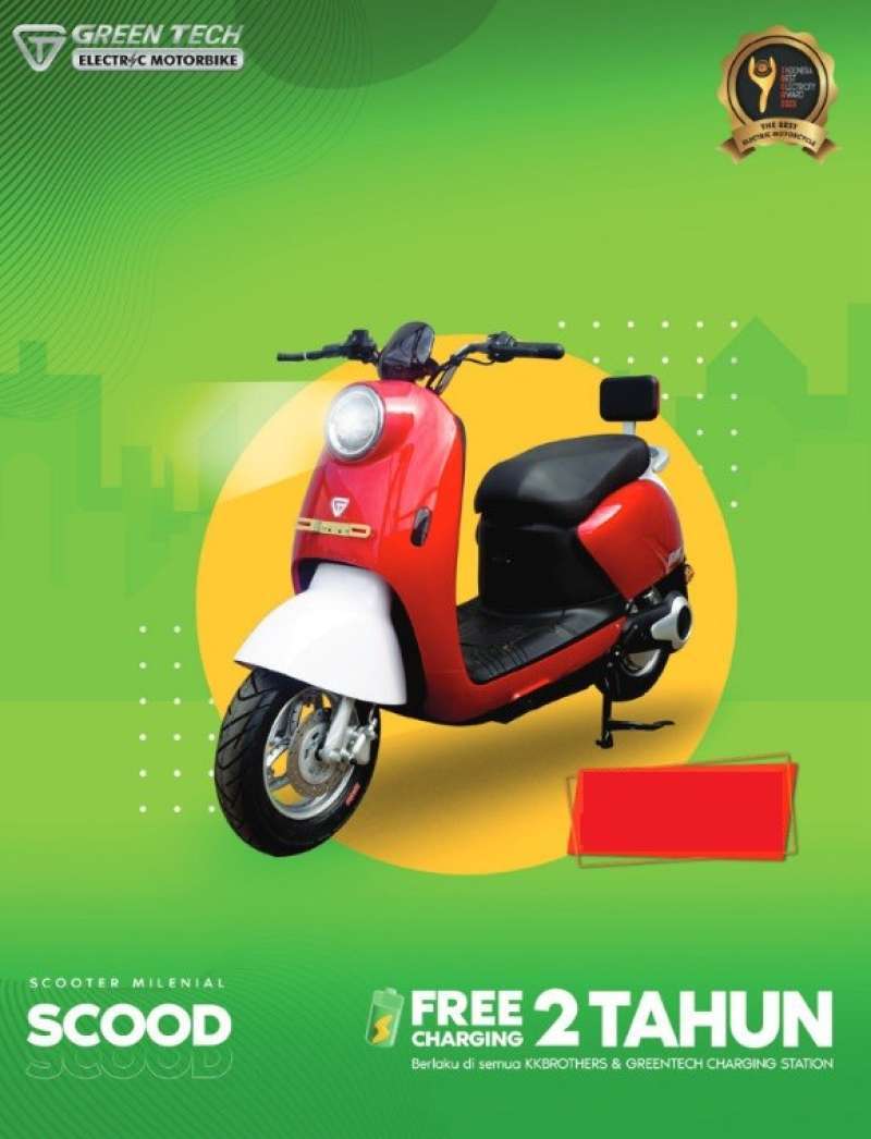 Jual Harga Subsidi Motor Listrik Greentech Gt Scood 1500watt Garansi ...