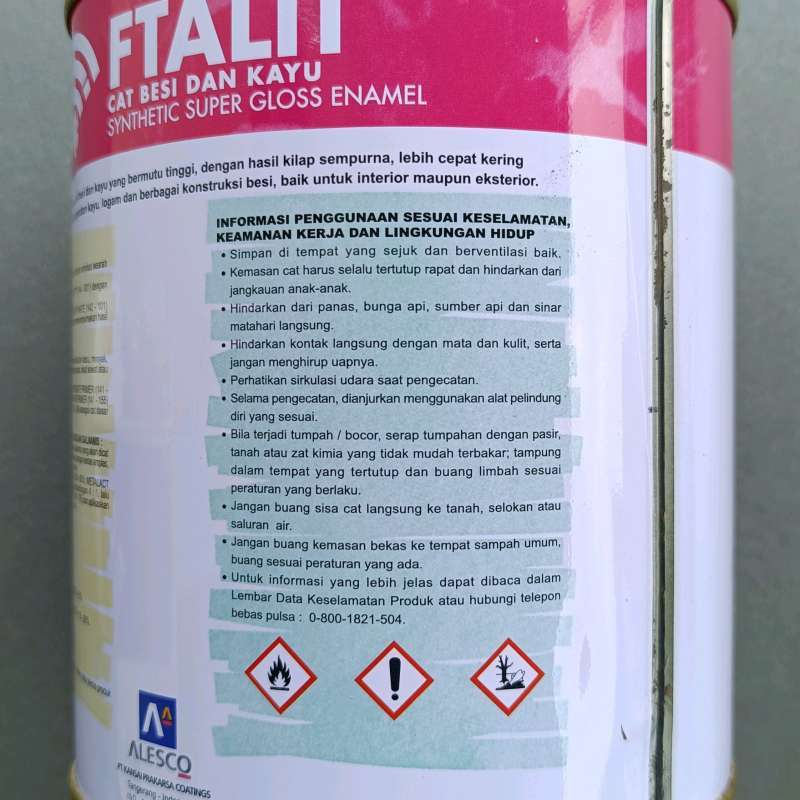 Jual Ftalit Semua Warna Semi Gloss 1 Kg Cat Minyak Besi Kayu Kansai Paint - Black Sg Di Seller ...