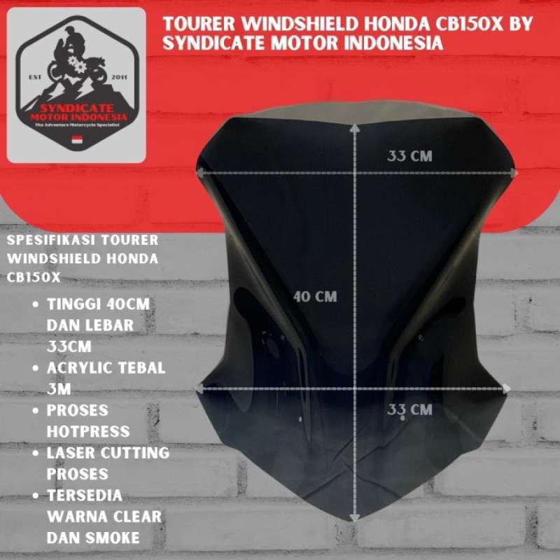 Promo Windshield Besar Honda Cb150x Tourer Edition By Smi - Barayana ...