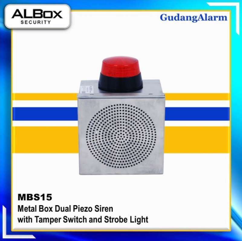 Promo Albox Dual Piezo Siren with Metal Box Tamper Switch and Strobe ...