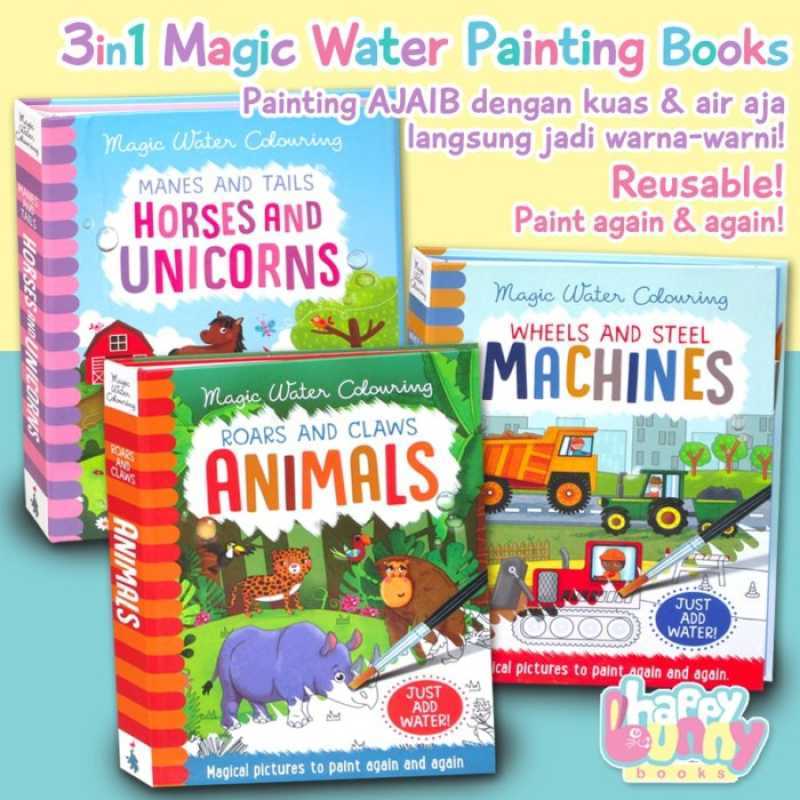 Promo 3IN1 MAGIC WATER COLOURING BOOKS (JUST ADD WATER & COLORS WILL ...