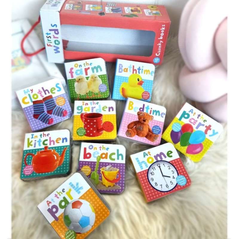 Promo TOWER BOARD BOOKS SET FIRST LEARNING / ANIMALS / FIRST WORDS ...