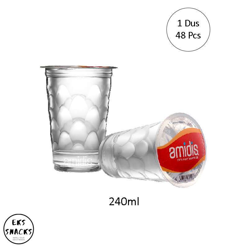 Jual AMIDIS Mineral Water Cup 240ML [1 Box 48 Pcs] di Seller EKS Snacks ...