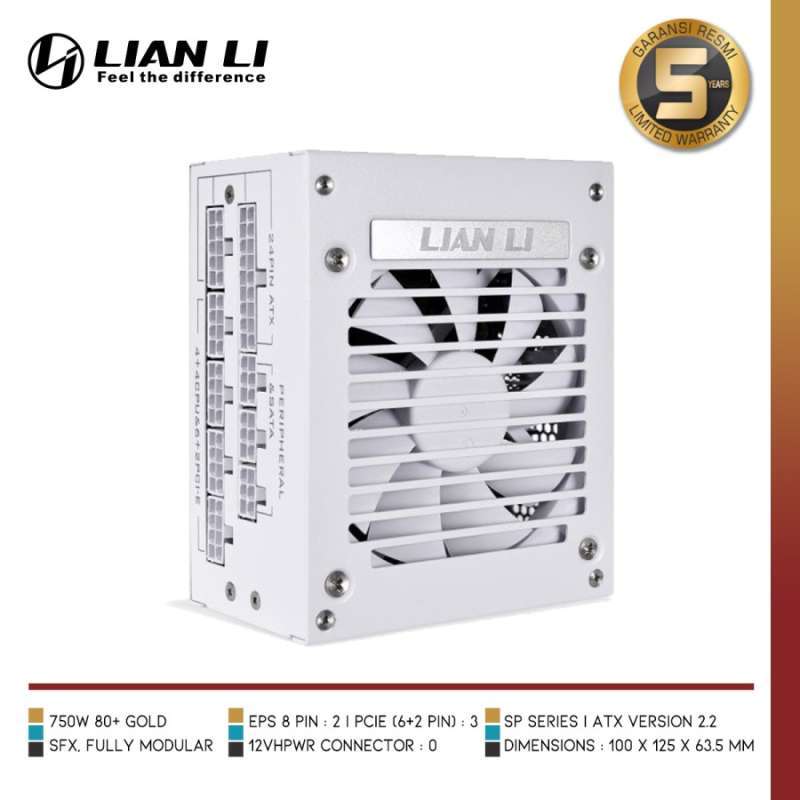 Jual Lian Li Sp750 | Psu 750w 80+ Gold Fully Modular Sfx - Putih Di ...