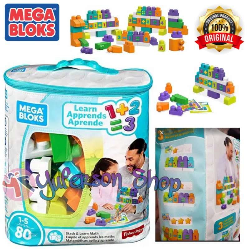 Promo Mega Bloks Stack And Learn Math Building Set 80 Pieces - Diskon 50% Di Seller Quasionstur ...