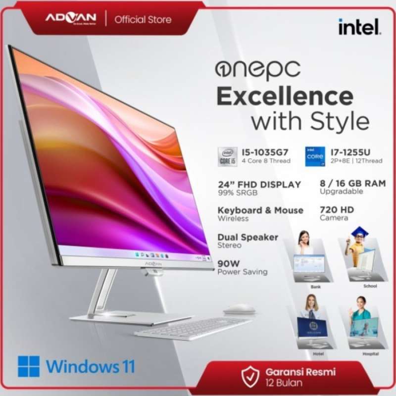 Promo Advan All In One Pc I5 1035g7 8gb 512gb Ssd Intel Iris 23.8 Fhd ...