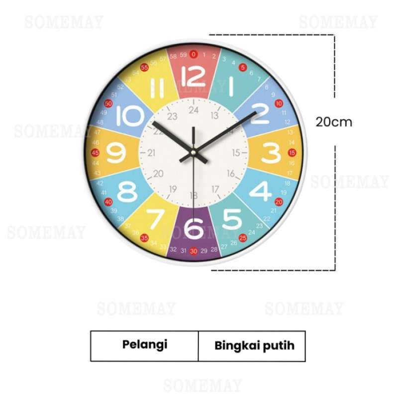 Promo Jam Dinding Edukasi Anak / Jam Dinding Aesthetic 20-30cm/ Jam ...