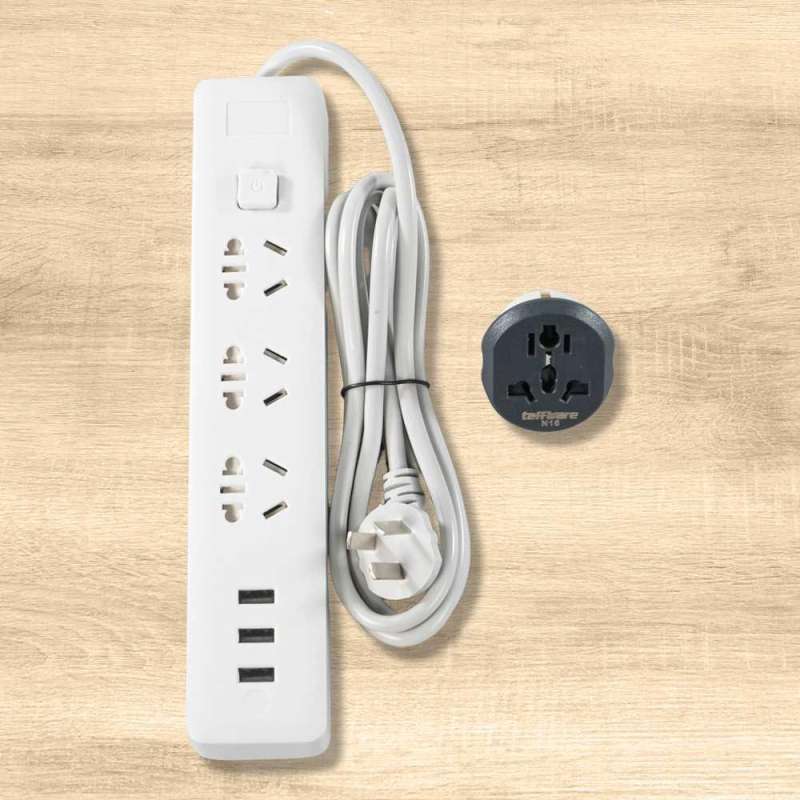 Jual Jrdq Powerstrip 3 Usb Port And 3 Electric Plug With Led Light T ...