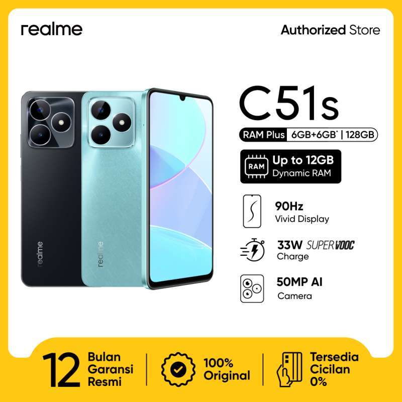 Jual Realme C51s 6gb+6gb*|128gb (50mp Ai Camera | 90hz Vivid Display | 7.49mm Ultra Slim | Mini ...