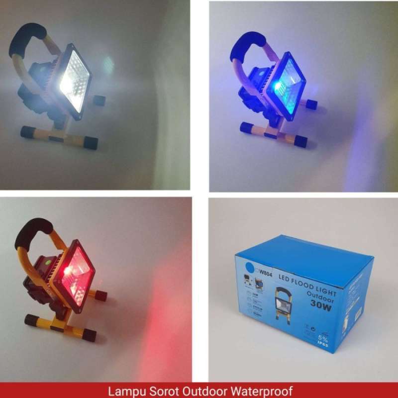Jual Lampu Sorot Outdoor Led Cree 3 Warna Tanpa Kabel 30w 5000k ...