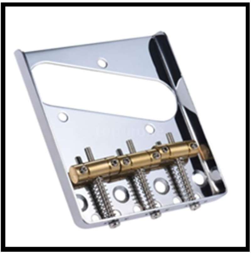 Jual Bridge Telecaster 3 Saddle Brass Compensated Chrome - Cut Off Di ...