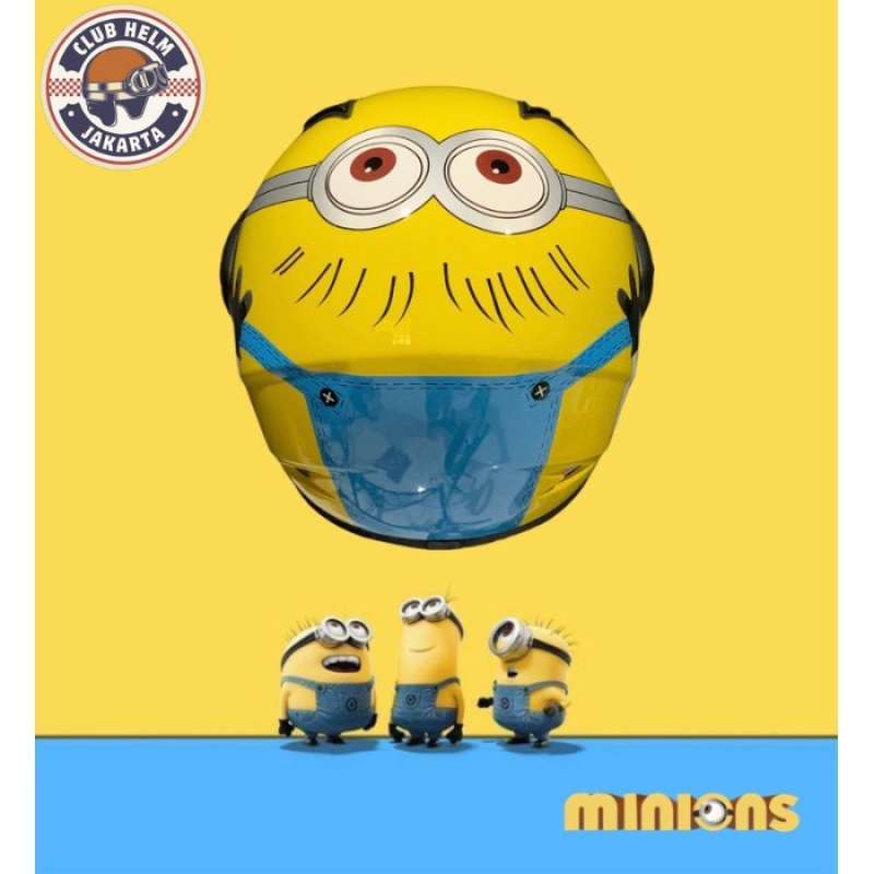 Promo Helm Anak Sni Junior Half Face Premium Karakter Minion Kuning ...