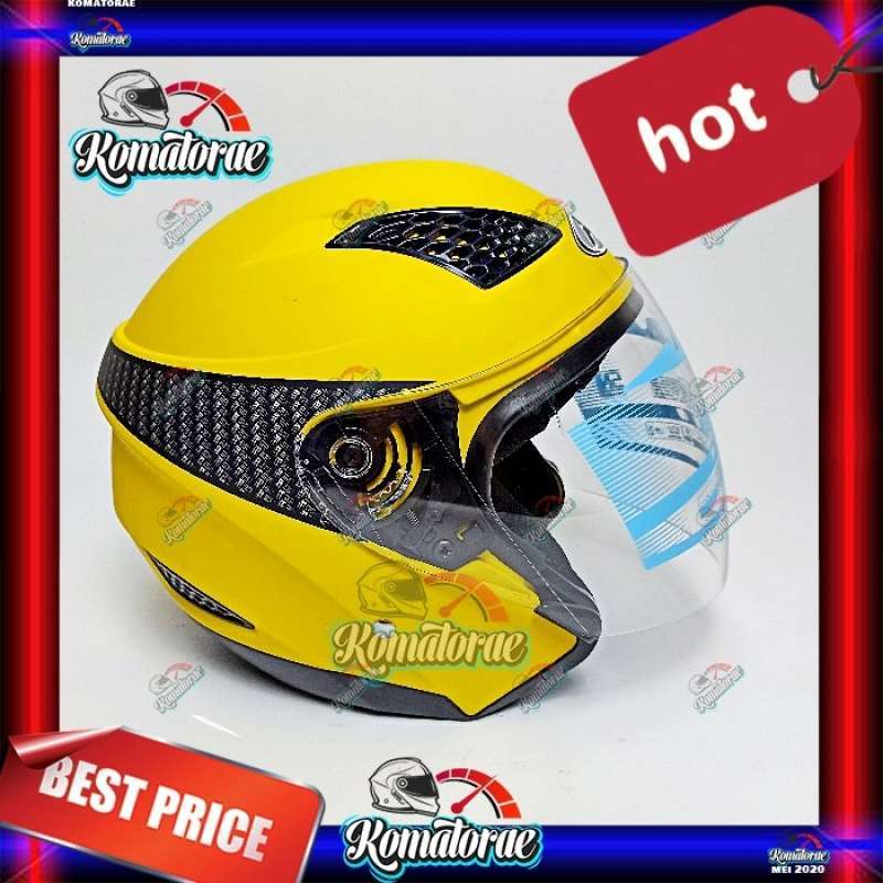 Promo Helm Arl Model Zeus Polos Yellow Lemon Doff Half Face Diskon 27% ...