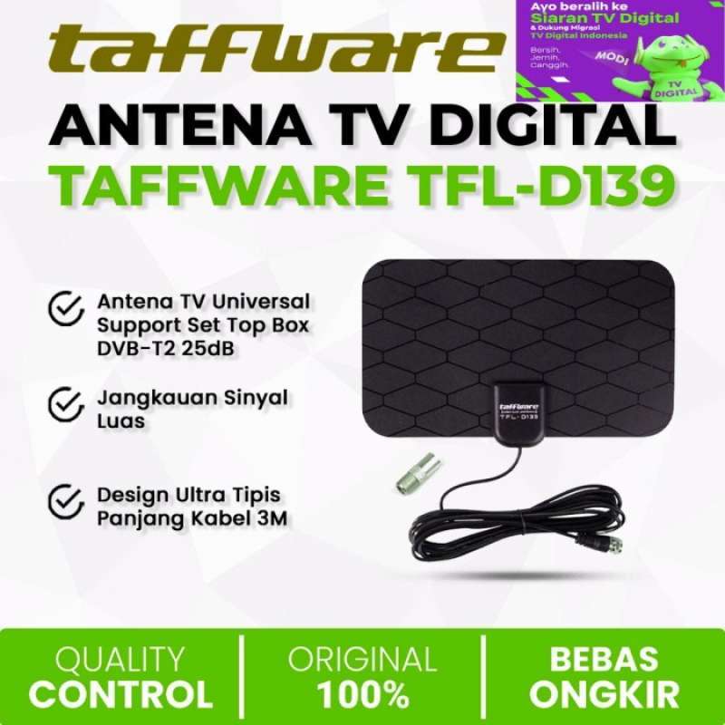 Promo Antena Tv Digital Indoor Taffware D139 Model Tempel Dinding Tembok Diskon 50% Di Seller ...