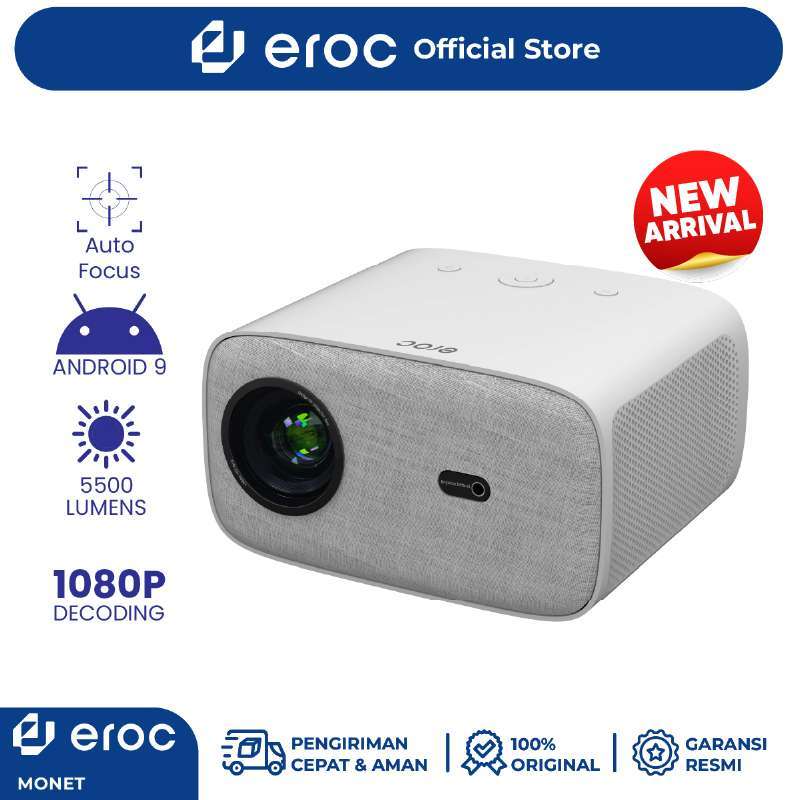 Promo Eroc - Monet Projector Fhd 450 Ansi Android 12 Os 200 Screen Bt5.0 2.4+5g Netflix - Auto ...