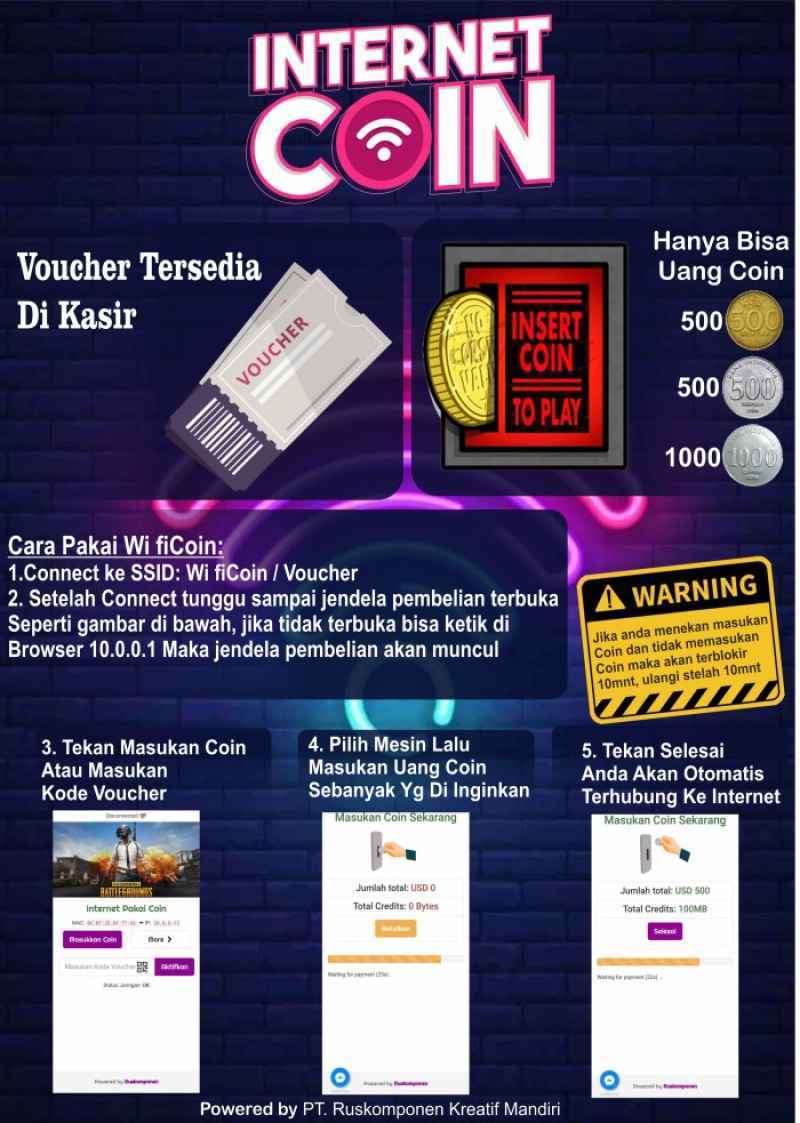 Jual Sticker Panduan Dan Spanduk Gantung Untuk Wifi Coin Di Seller ...