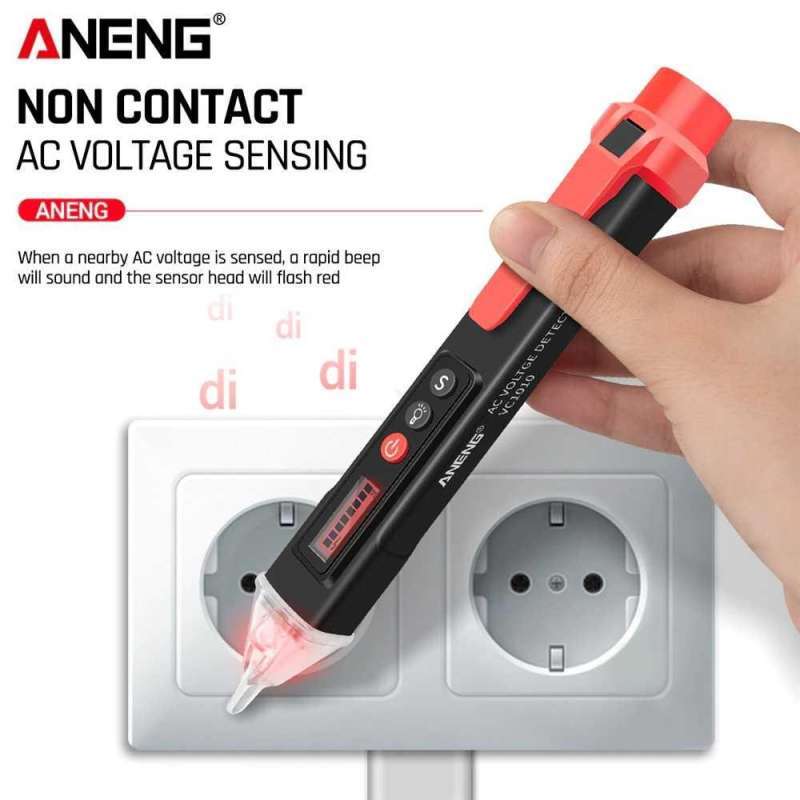 Jual Tespen Tester Pen Non Contact Ac Voltage Alert Detector 12-1000v ...