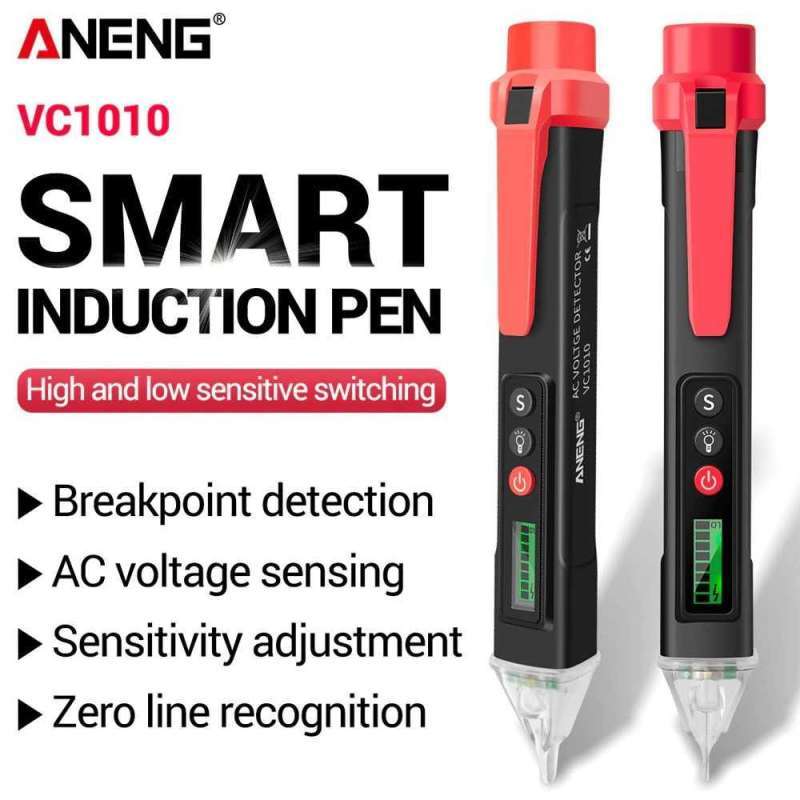 Jual Tespen Tester Pen Non Contact Ac Voltage Alert Detector 12-1000v ...