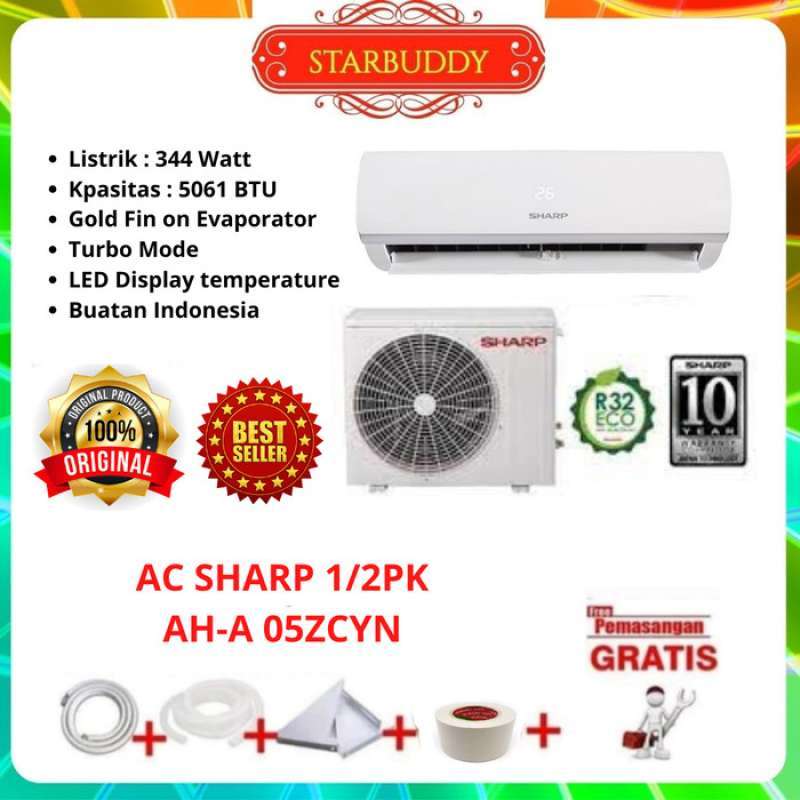 Promo Ac Sharp 1/2 Pk Ah-a05zcyn + Pasang Sampe Dingin - Jabodetabek ...