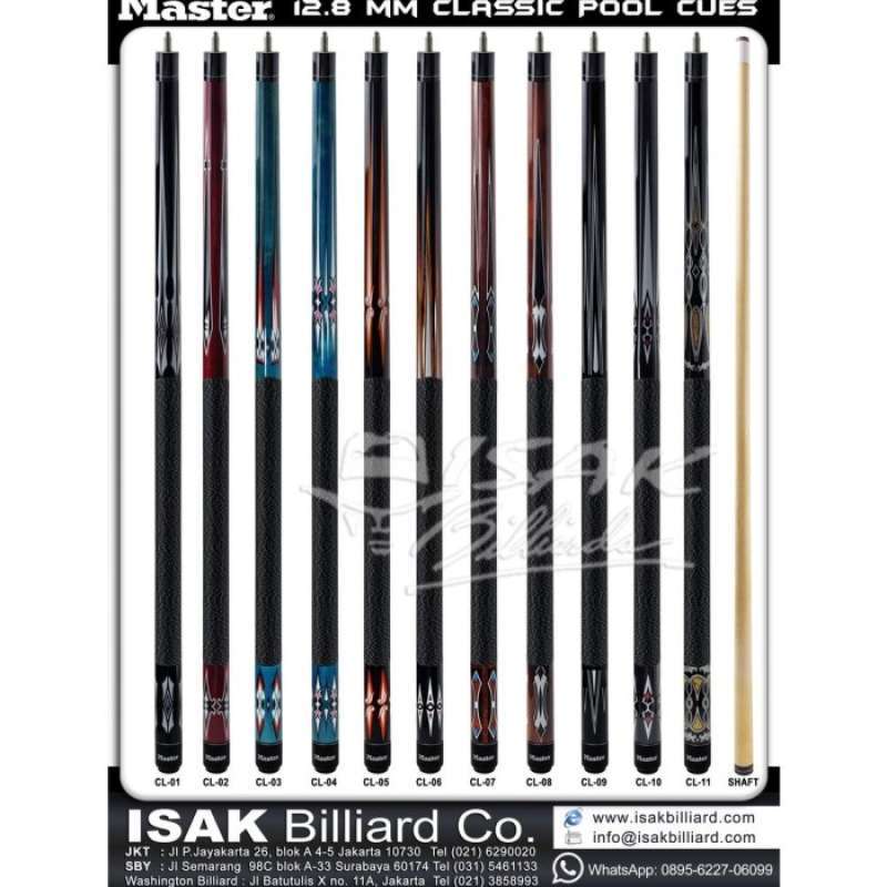 Jual Vintage Master Pool Cue Cl-11 - Classic Stick Billiard Stik Biliar ...