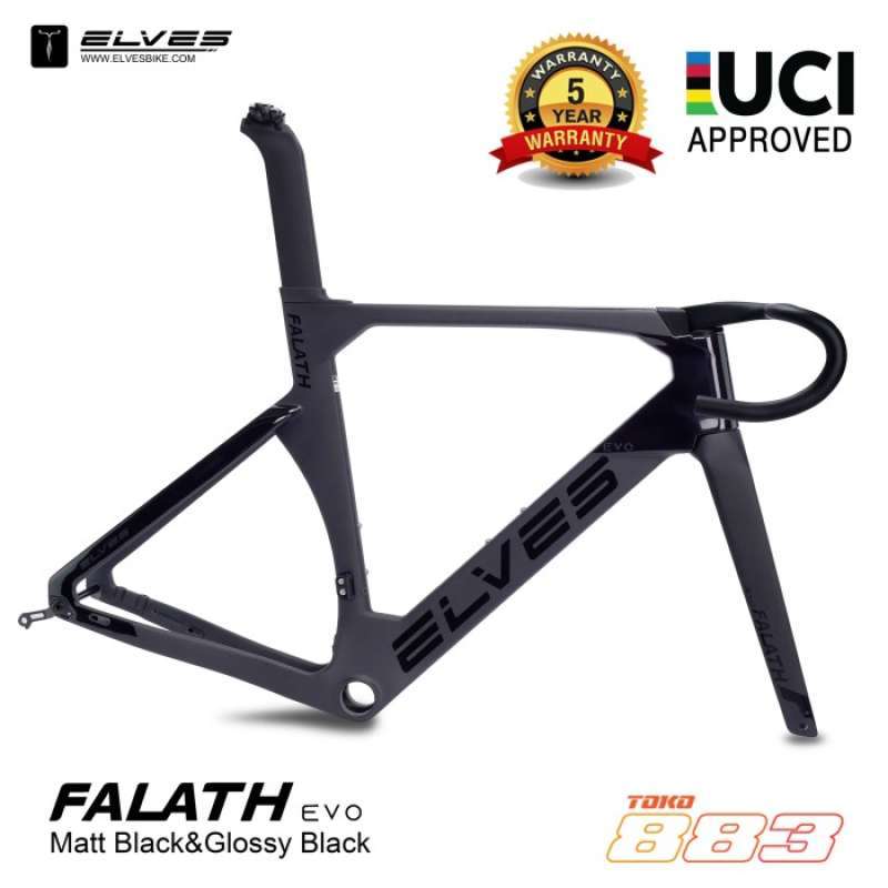 Jual Frame Elves Falath Evo Disc Brake Matt Black & Glossy Black - L-52 ...