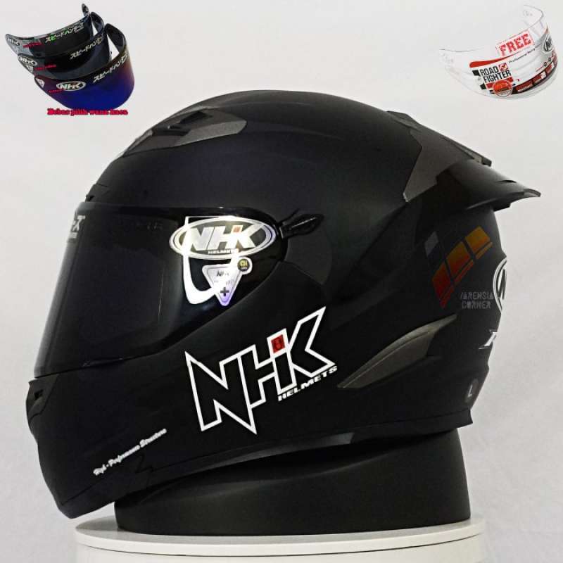 Jual Nhk Rx9 Paket Ganteng Solid Black Doff Helm Nhk Full Face Original ...