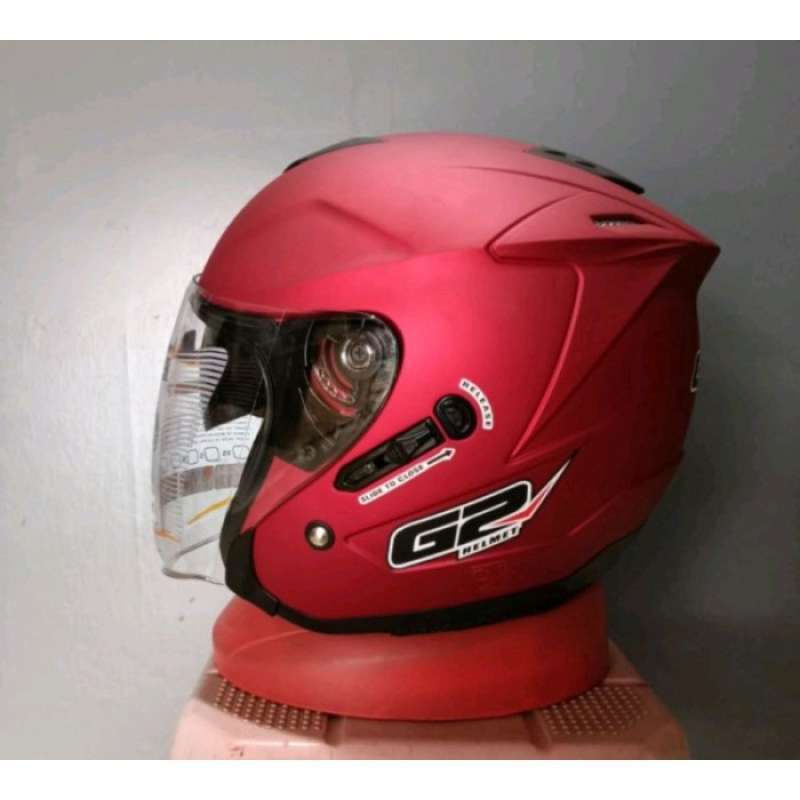 Jual Helm G2 Optimax Solid Helm Double Visor 2 Kaca Helm Original Half ...