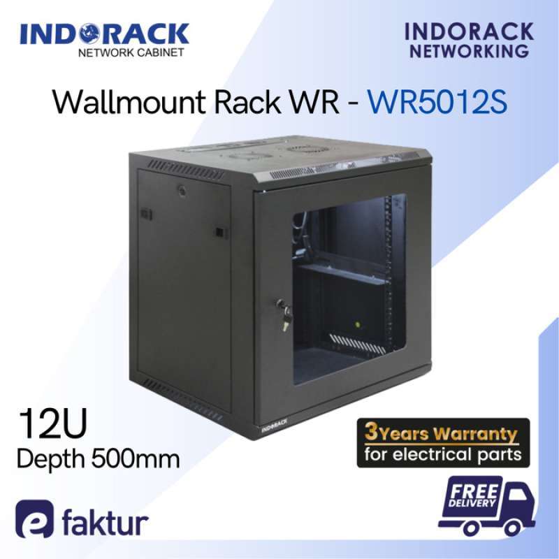 Promo Indorack Wallmount Rack 12u Single Door Rak Server Depth 500mm ...