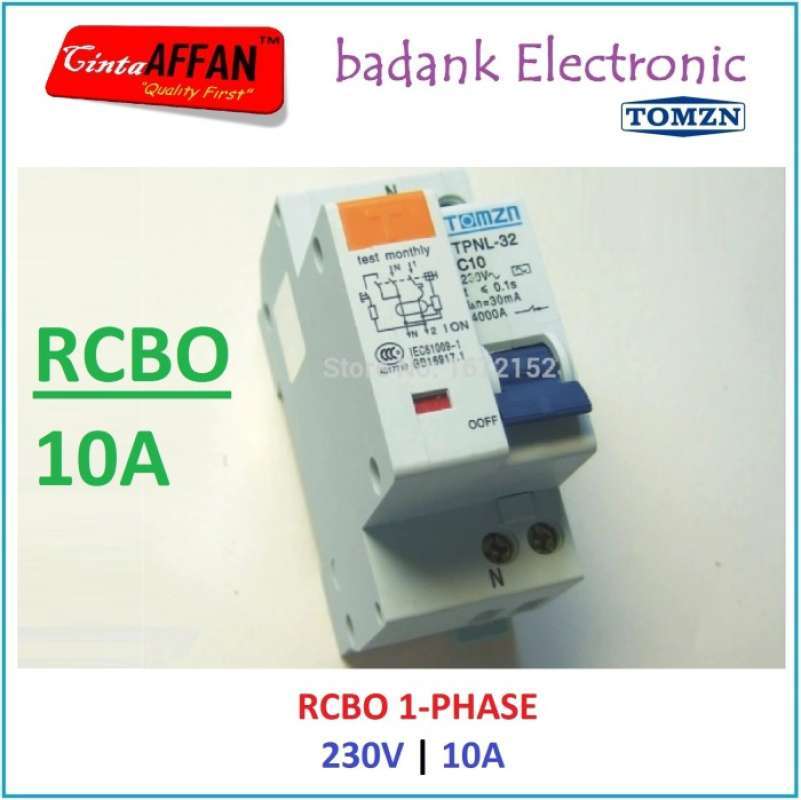 Jual Rcbo Ac C10 10a 230v 1p+n Residual Current Operated Circuit ...