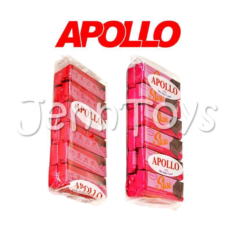 Promo Apollo Coated Wafer Chocolate Apolo Wafer Susu Dan Coklat (isi ...