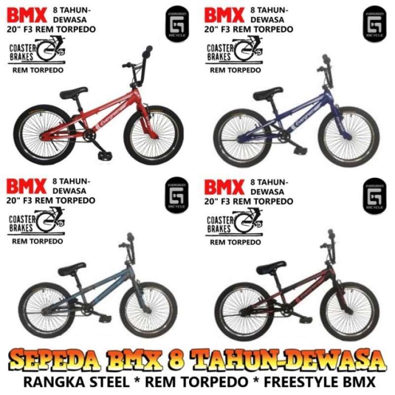 Promo Sepeda Bmx Evergreen F3 Freestyle 20 Inci Torpedo 3-piece Crank ...