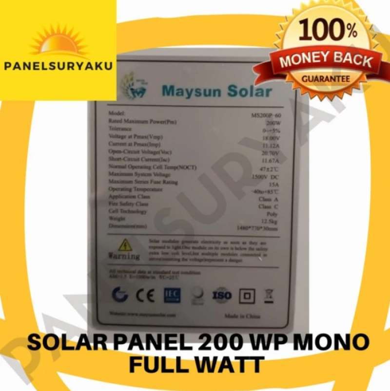 Jual Solar Panel Surya Solar Cell Module 200 Wp 200 Watt 200wp Mono ...