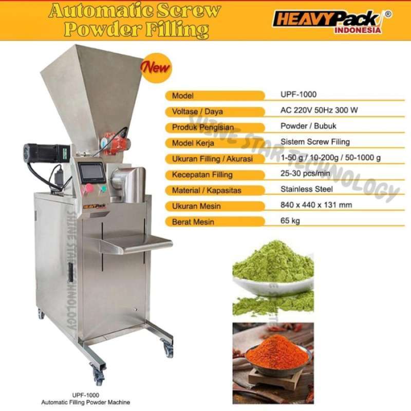 Jual Mesin Filling Automatic Screw Filling Powder Upf-1000 Heavypack Di ...