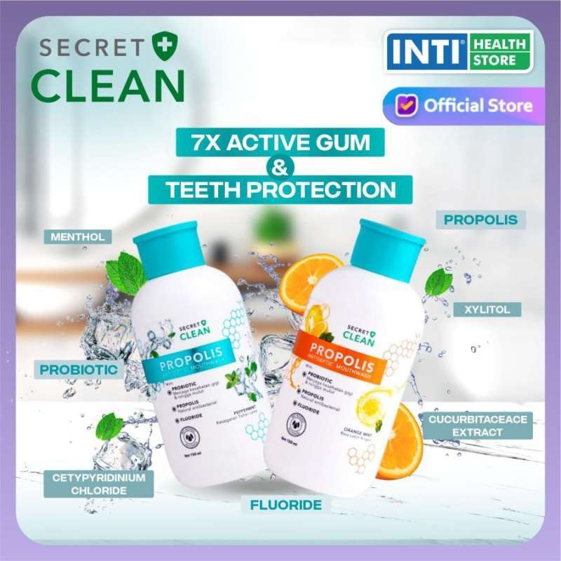 Jual Secret Clean | Propolis Antiseptic Mouthwash 150ml - Orangemint Di ...