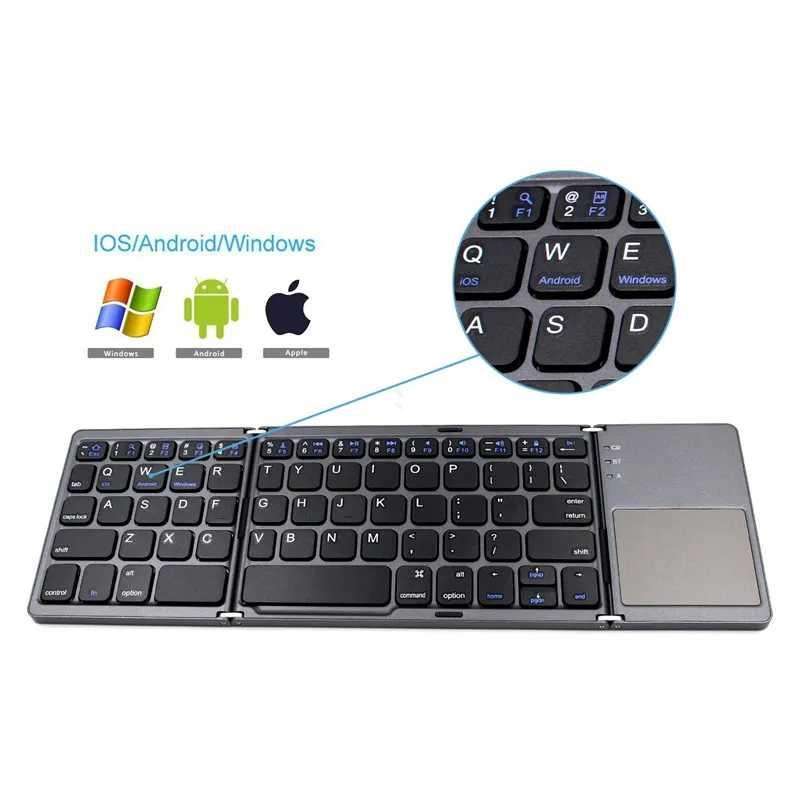 Jual Optimuz Keyboard Bluetooth Portable Three Folding Magnetic ...